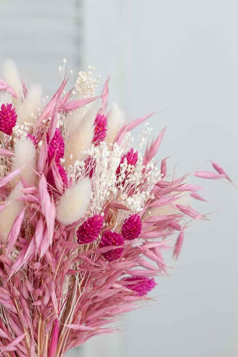 Pink Oat Wedding Bouquet, Real Dry Flowers, Gift for Her, Long Lasting ...