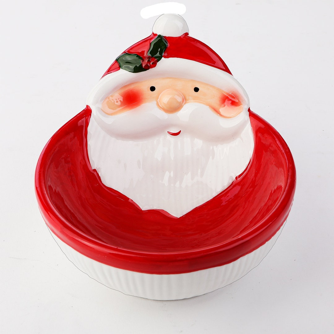 Ceramic Santa Candy Dish Hand Painted Fast US Shipping - Etsy