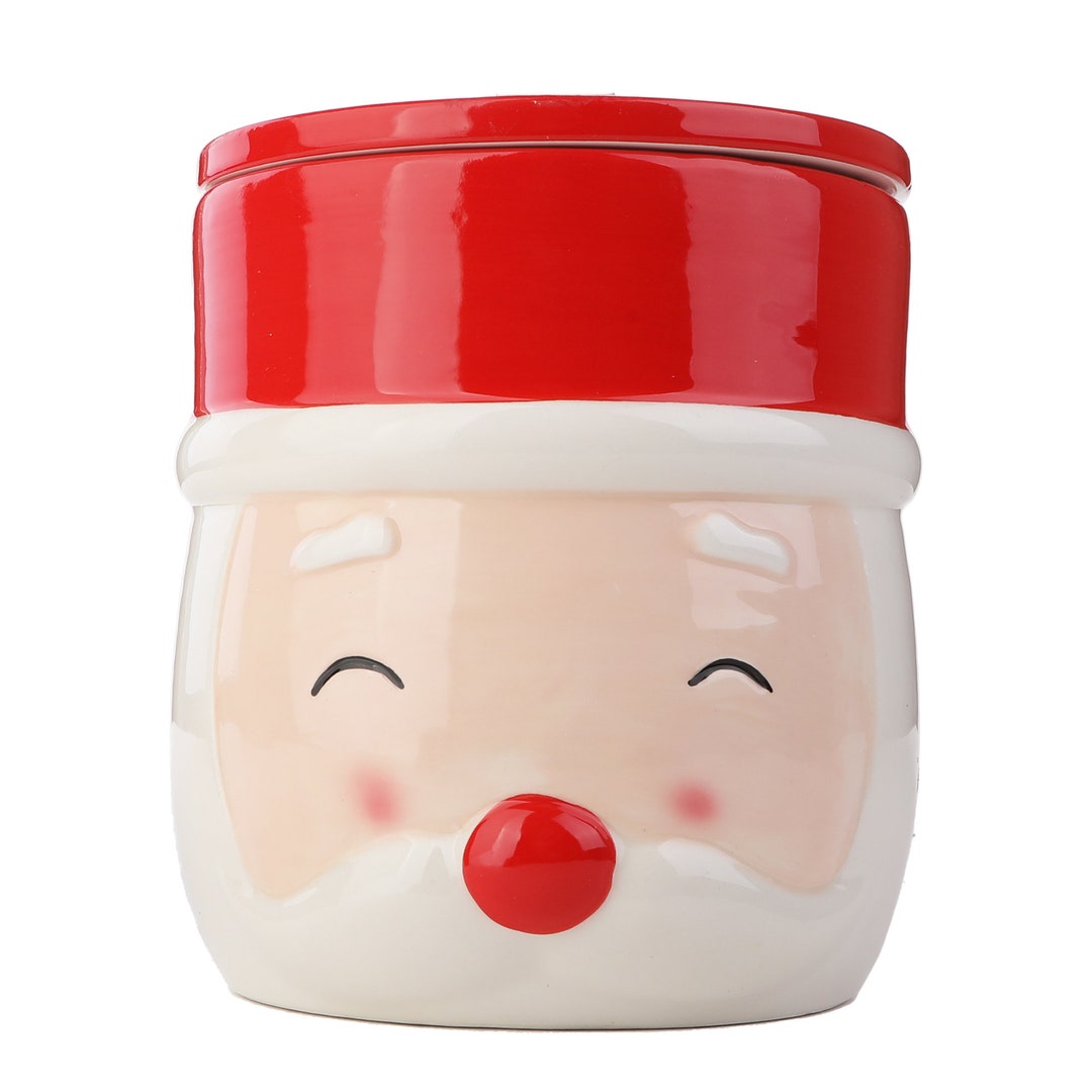 Ceramic Santa Face Candy Jar With Sealed Lid Fast US Shipping - Etsy