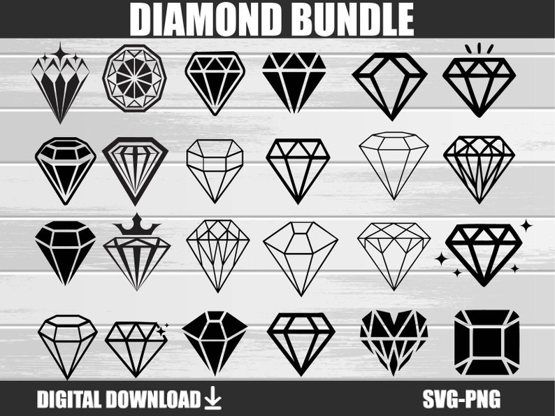 DIAMOND SVG Diamond SVG Files Diamond Vector Cricut - Etsy