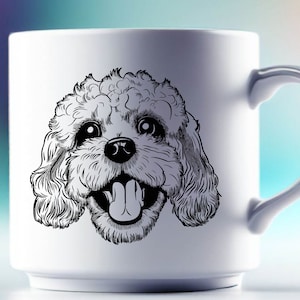 Cavapoo Svg, Peeking Cavapoo Dog SVG, Cavapoo Dog Head SVG, Cavapoo Dog ...