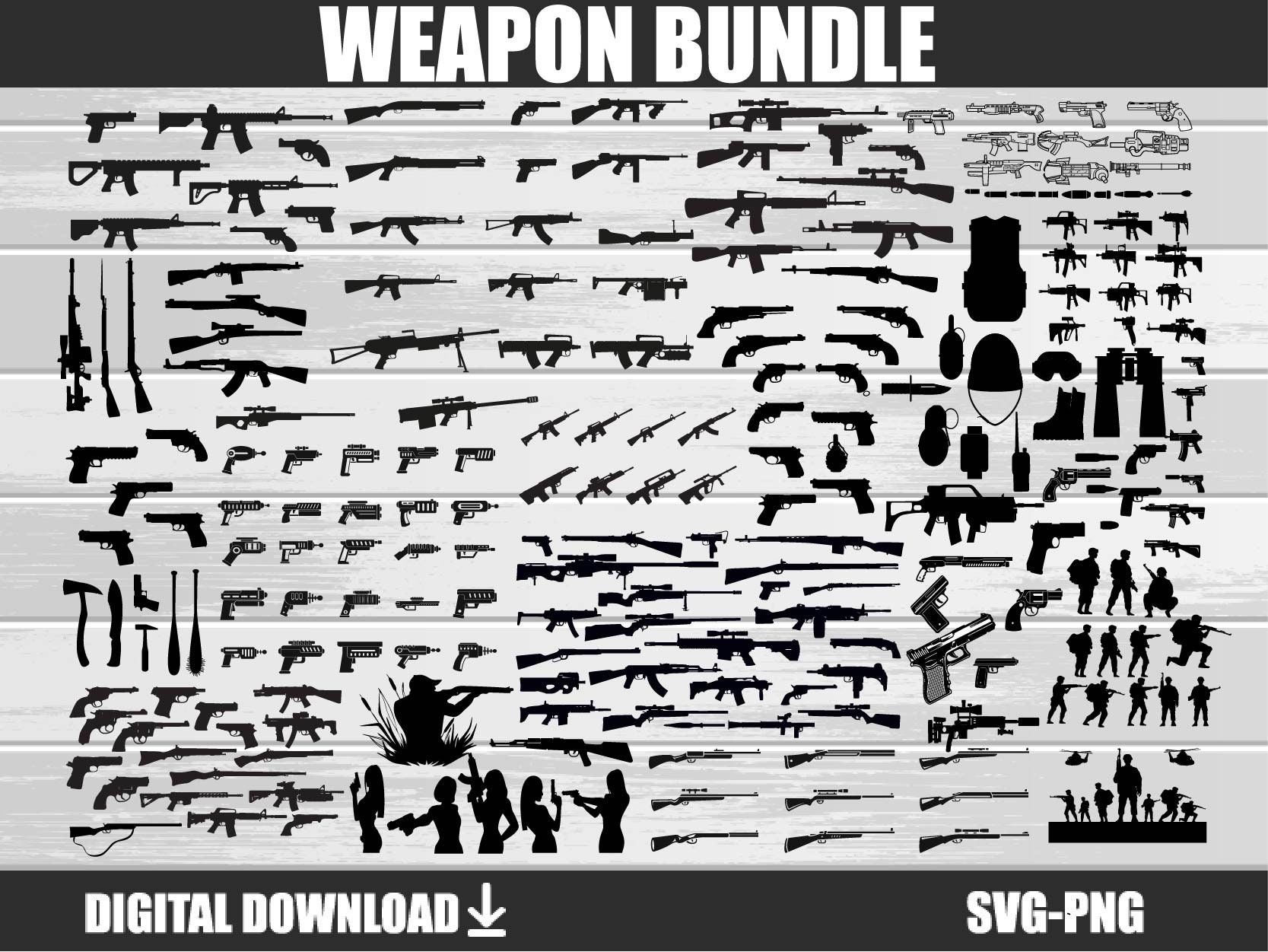 Guns SVG Weapon SVG Guns Silhouette SVG Cut Files Guns - Etsy UK