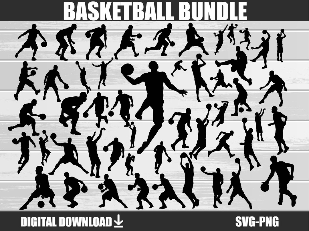 Basketball SVG Basketball Silhouette SVG Cut Files - Etsy