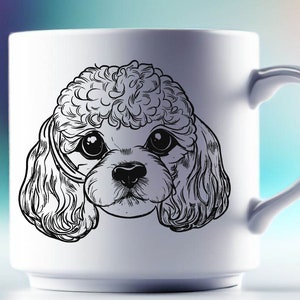 Cavapoo Svg, Peeking Cavapoo Dog SVG, Cavapoo Dog Head SVG, Cavapoo Dog ...