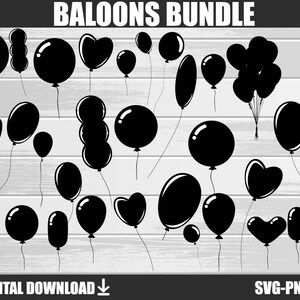 Ballons Svg Balloon Bundle Svg Balloons Png Balloons - Etsy