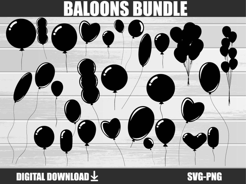Ballons Svg Balloon Bundle Svg Balloons Png Balloons - Etsy
