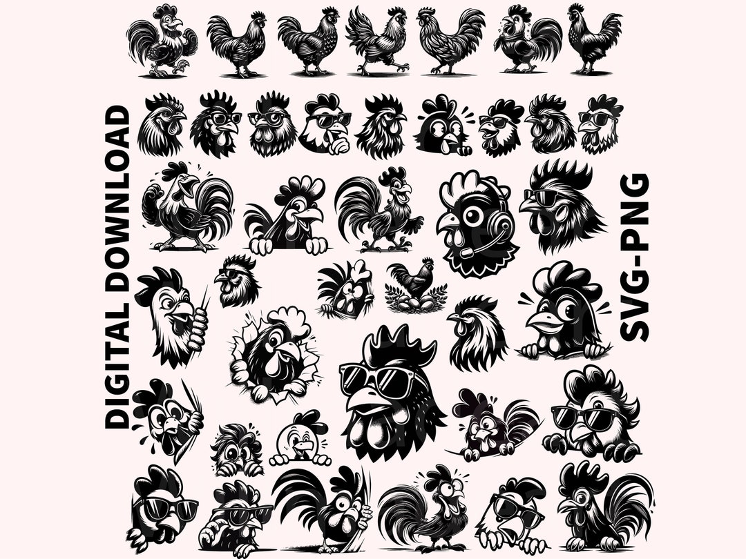 Chicken Png, Roaster Svg, Roaster Png, Farm Svg, Rooster Svg, Chicken ...