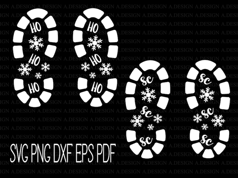Santa Boot Stencil Svg Santa Footprint Stencil SVG PNG | Etsy