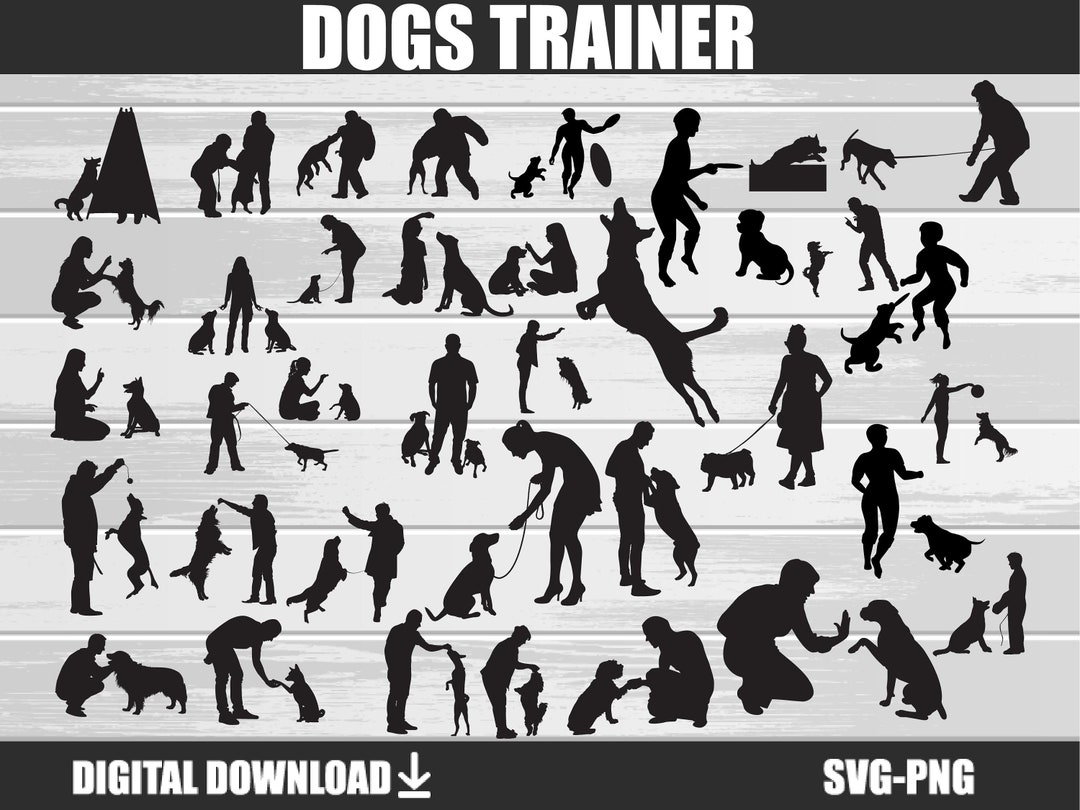 Dog Trainer Svg, Dog Mom Svg, Dog Trainer Silhouette, K9 Silhouette ...