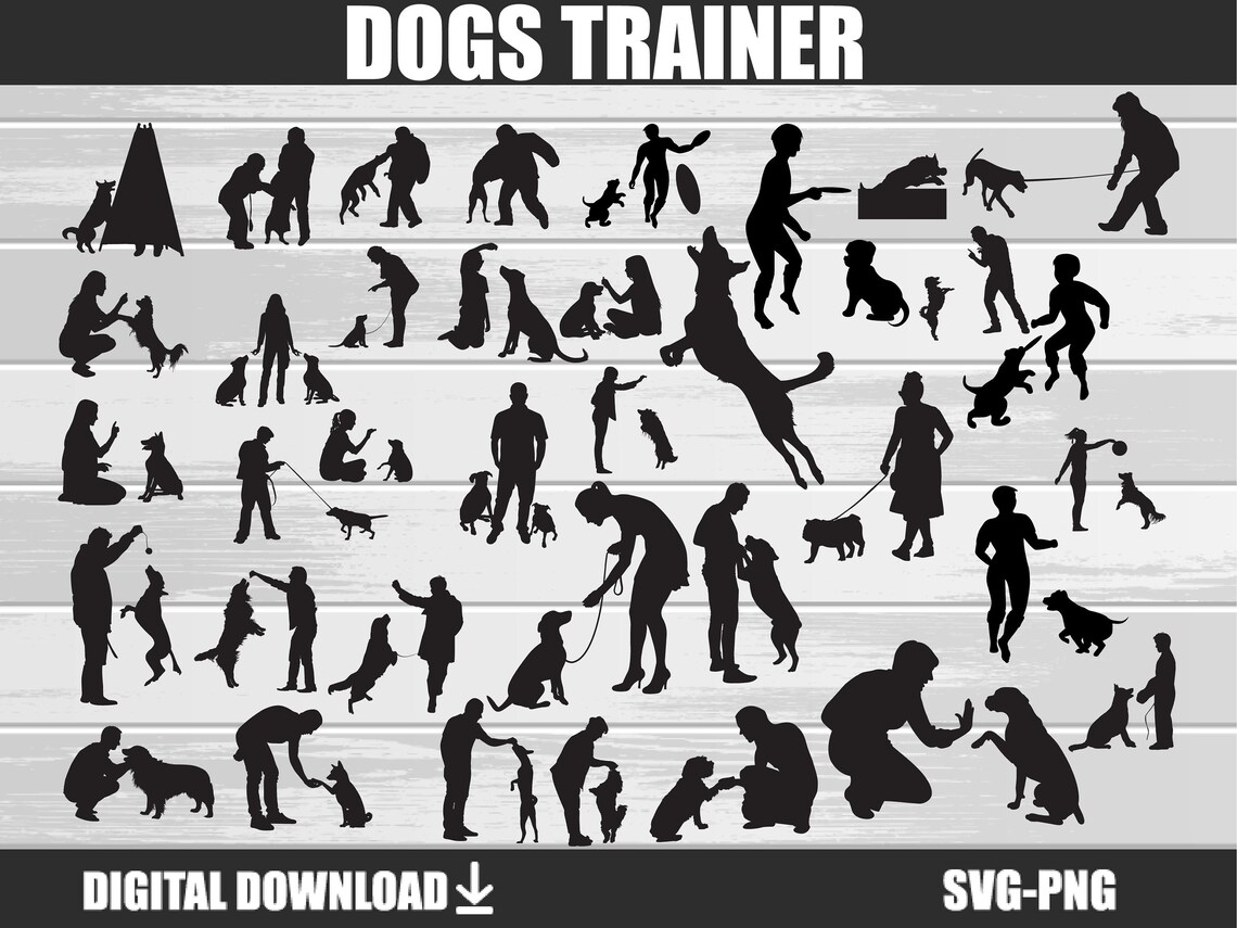Dog Trainer Svg Dog Mom Svg Dog Trainer Silhouette K9 - Etsy