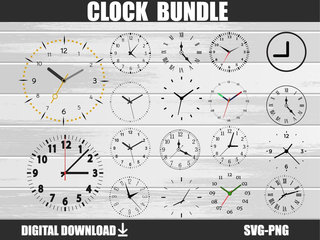 Clock Face SVG, Clock Svg, Clock Face SVG Bundle, Wall Clock Svg, Clock ...