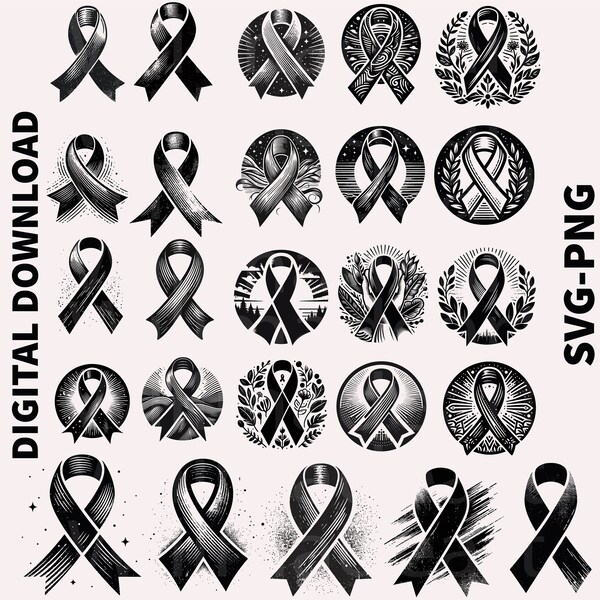 Cancer Ribbon Svg - Etsy