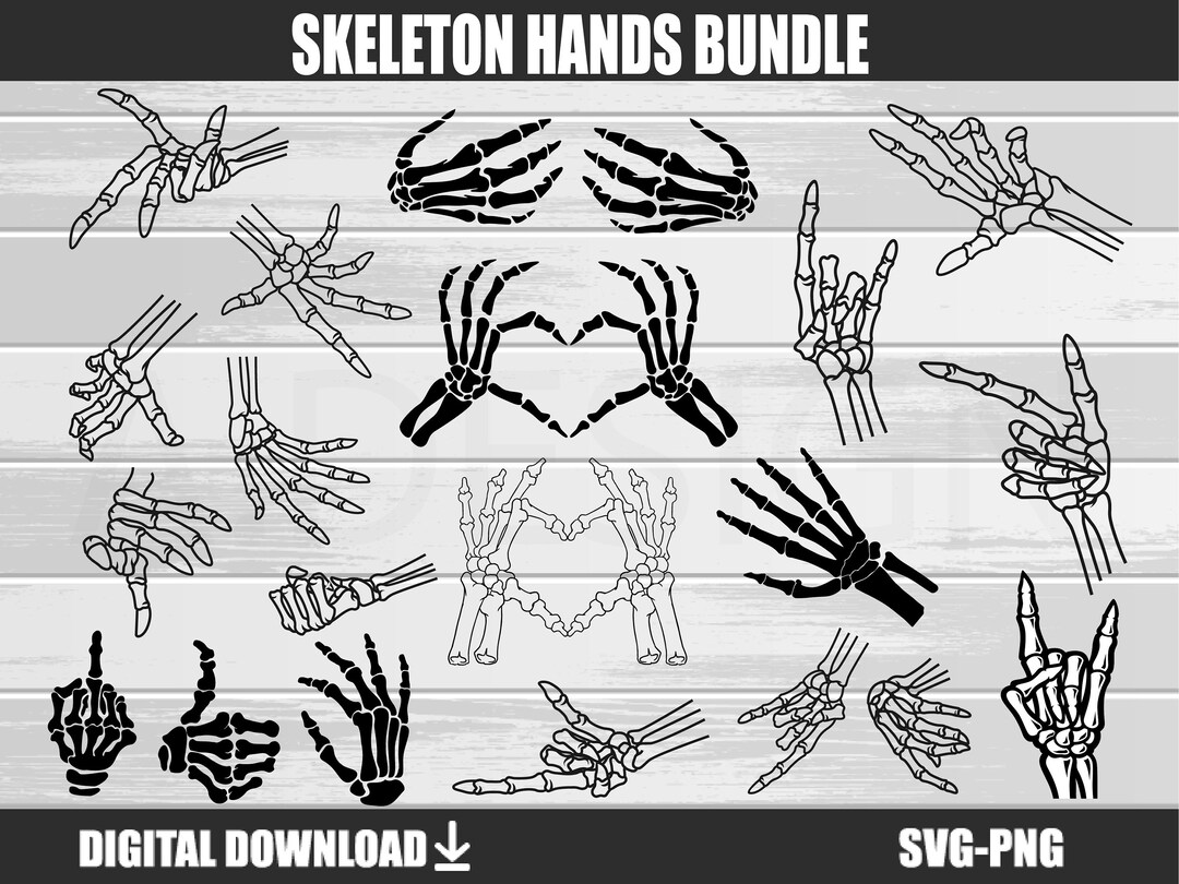 Skeleton Hand Svg Rock on Rockstart Svg Stencil Hands Svg - Etsy