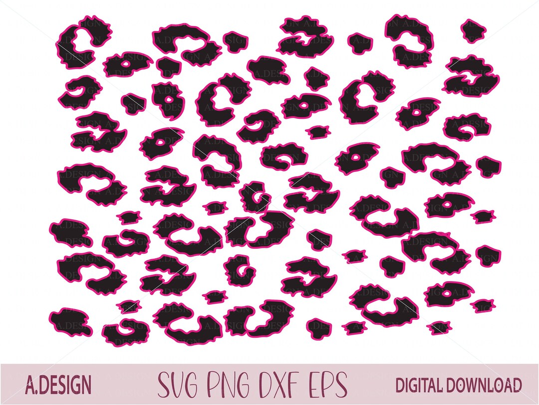 Fuzzy Leopard Print Svg, Leopard Animal Print With Offset Svg, Cricut ...