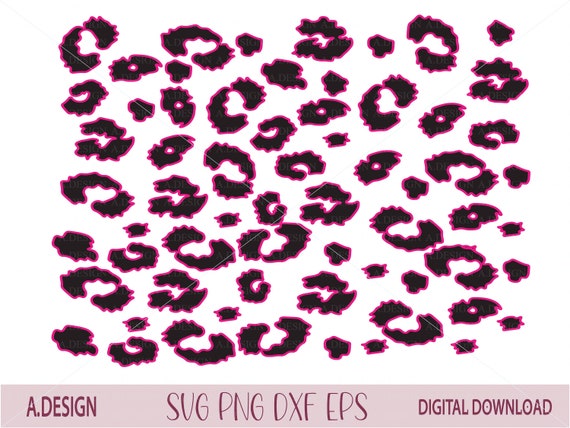 Fuzzy Leopard Print Svg Leopard Animal Print With Offset Svg | Etsy