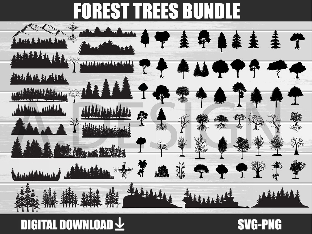 Forest Svg Bundle,tree Svg Bundle, Forest Svg Cut Files for Cricut ...