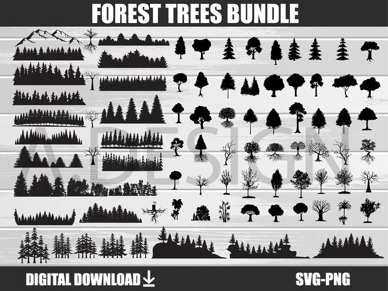 Forest Svg Bundletree Svg Bundle Forest Svg Cut Files for - Etsy