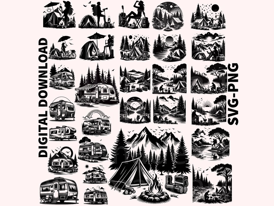 Camping SVG Bundle, Camping Svg, Camper Svg, Camp Life Svg, Camping ...