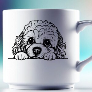 Cavapoo Svg, Peeking Cavapoo Dog SVG, Cavapoo Dog Head SVG, Cavapoo Dog ...