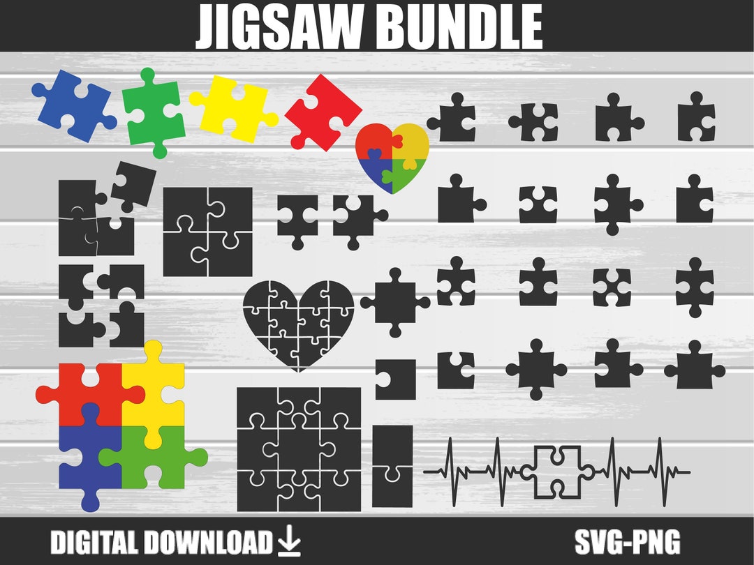 Jigsaw Svg Autism Svg Puzzle Pieces Svg Bundle Heart Jigsaw - Etsy