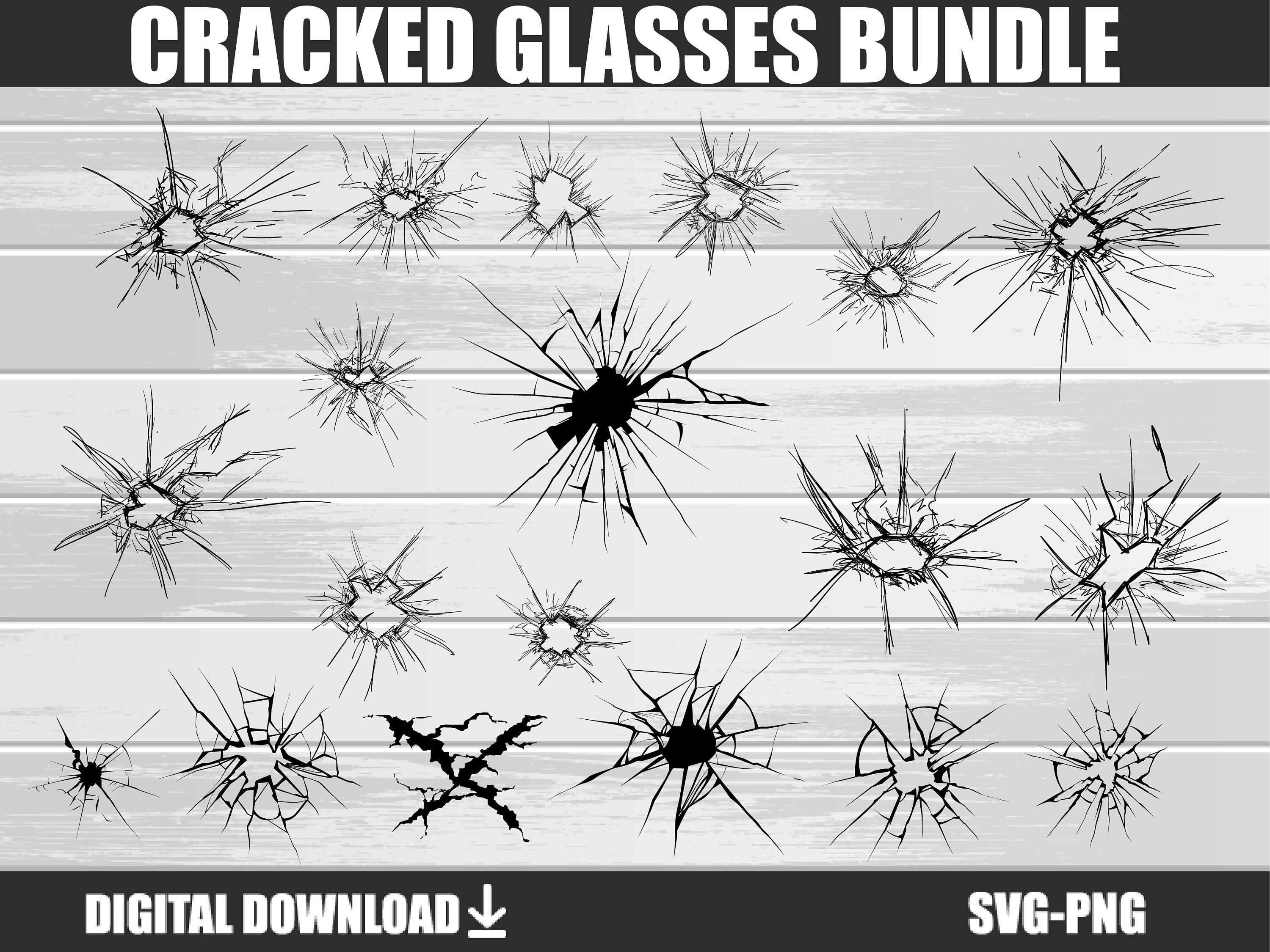 Cracked Glass Svg Broken Svg Cracked Svg Bundle Broken Etsy Australia