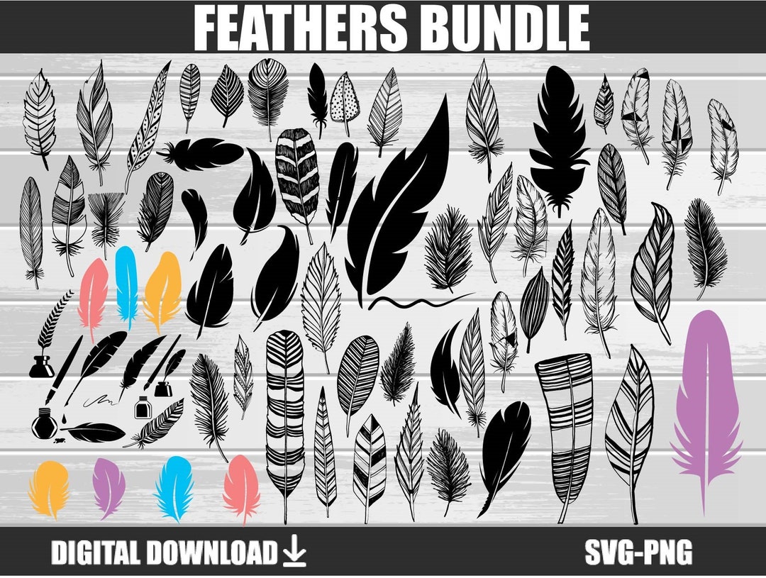 Feather SVG ,feather SVG Bundle, Feather Png , Feather Silhouette ...