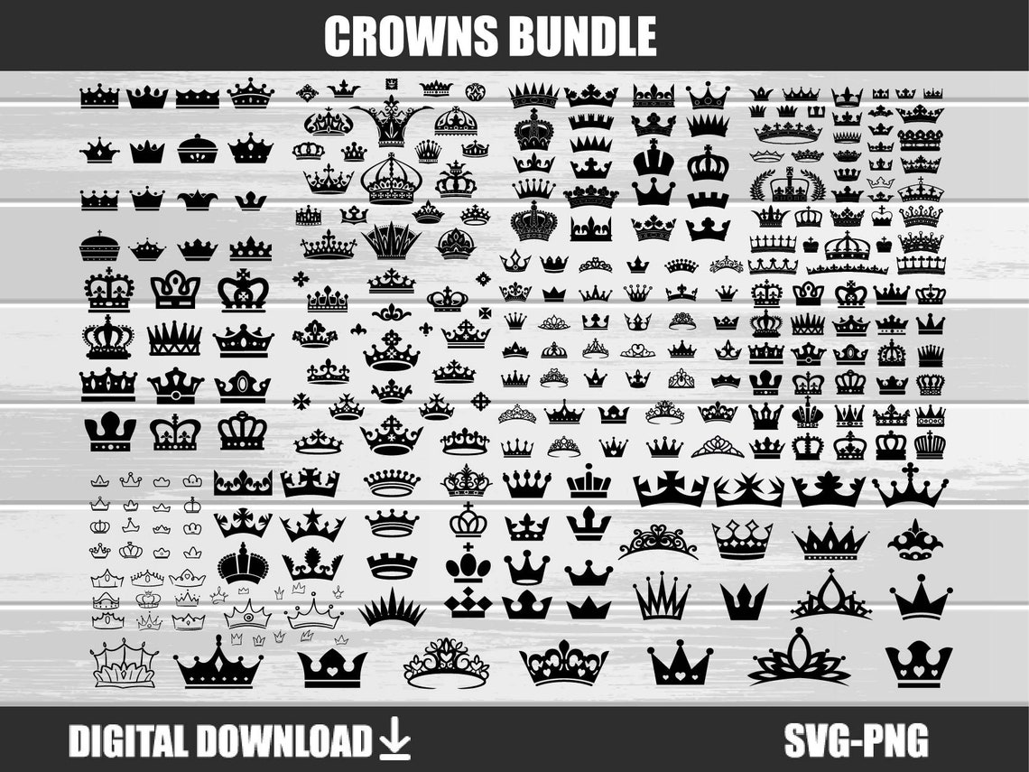 Crown Svg Bundle Crown Png Royal Crown Svgcrown Clipart - Etsy