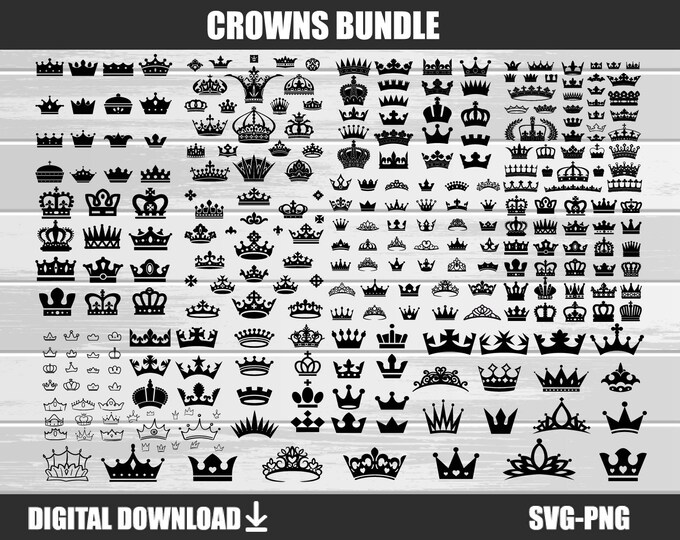 15 Crown SVG Bundle, King Crown Svg, Queen Crown Svg, Diva Crown Svg ...