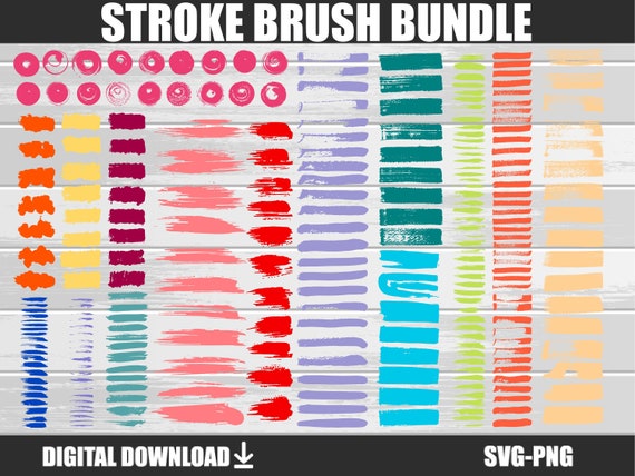 Paint Brush Stroke Svg Bundle Hand Drawn Brush Stroke Svg - Etsy