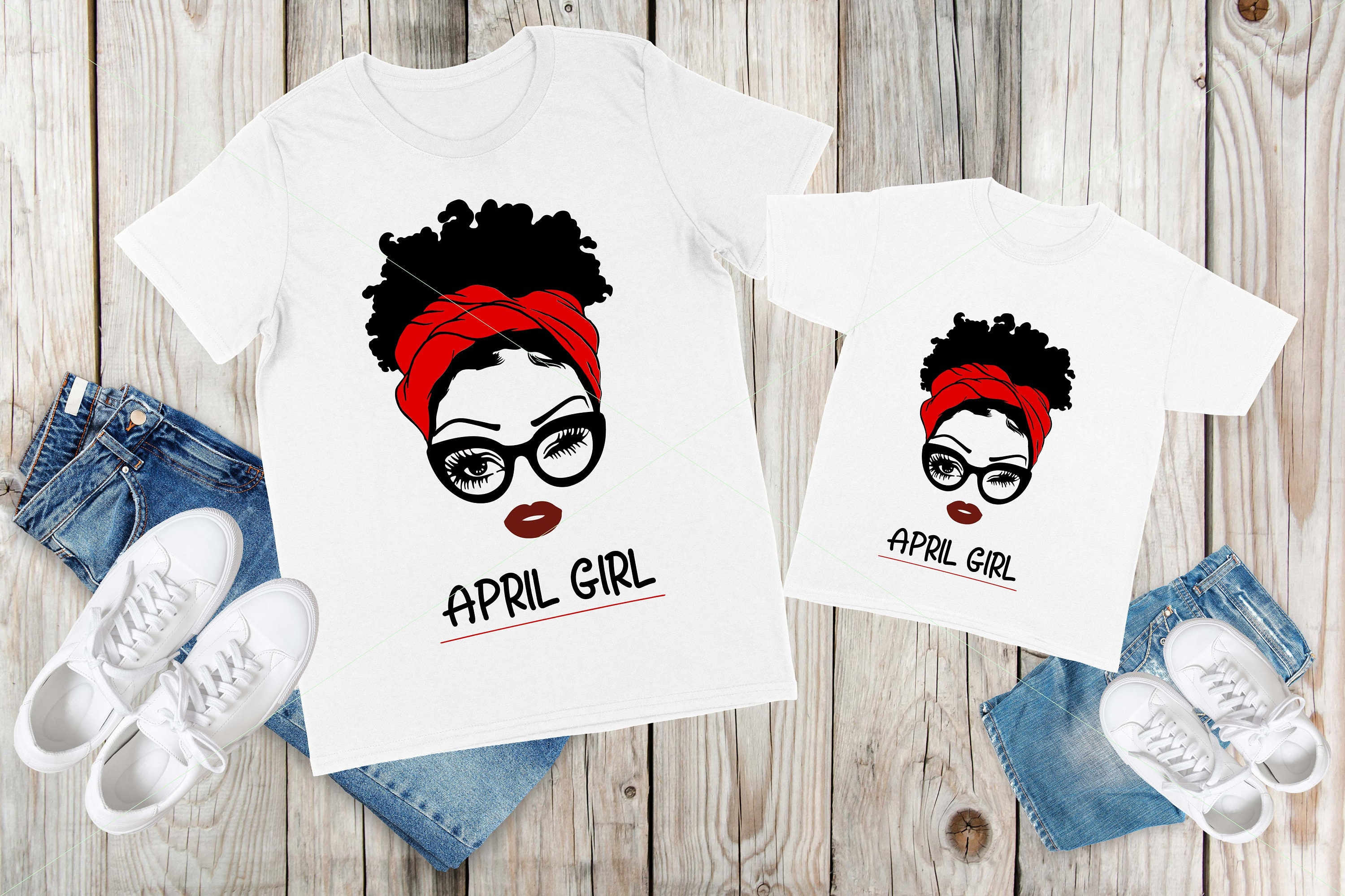 April Girl Svg Woman With Glasses SVG Girl With Bandana - Etsy