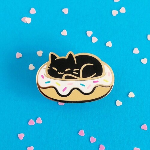 Black Cat Enamel Pin Space Enamel Pin Cat Enamel Pin Black - Etsy