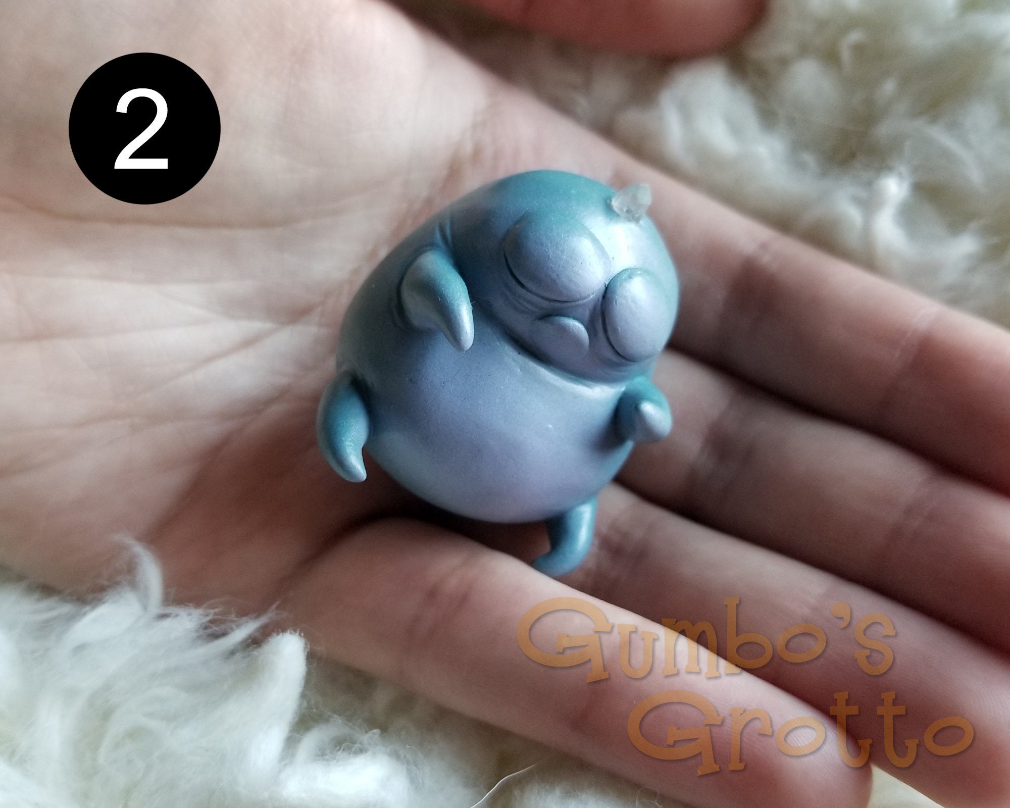 Handmade Polymer Clay Rock Monster Figurine: Fantasy Creature Sculpture ...