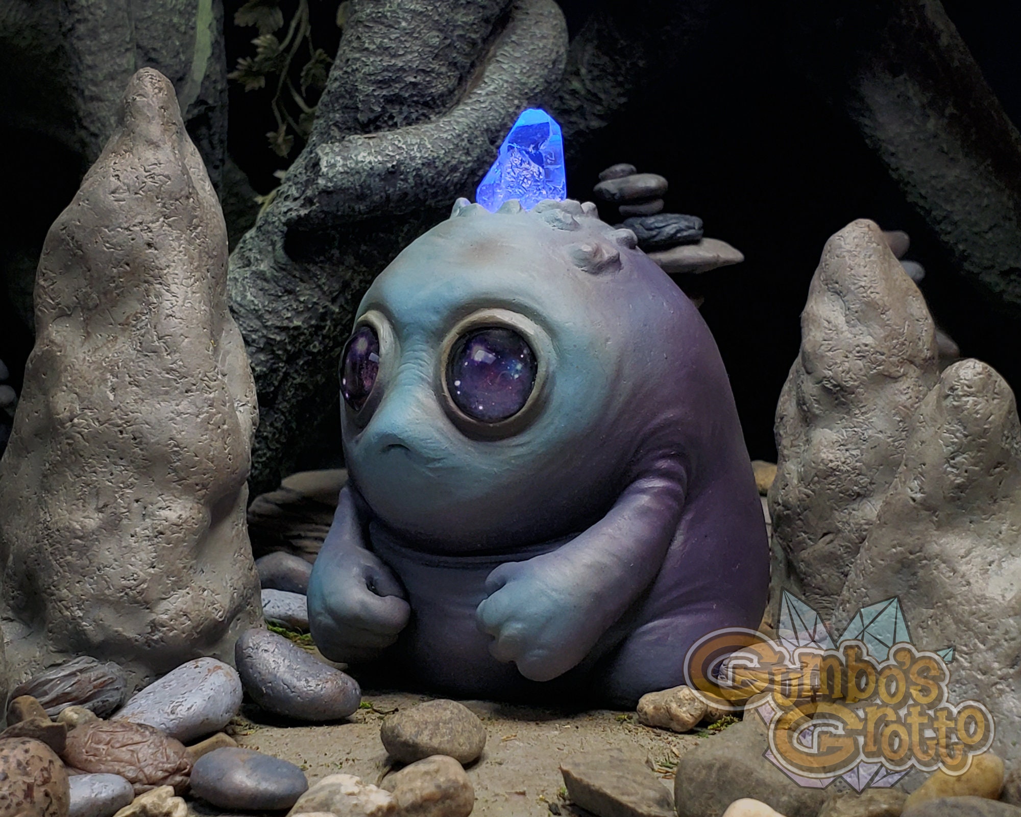 Celestial Rock Monster Figurine: Handmade Polymer Clay Fantasy Creature ...