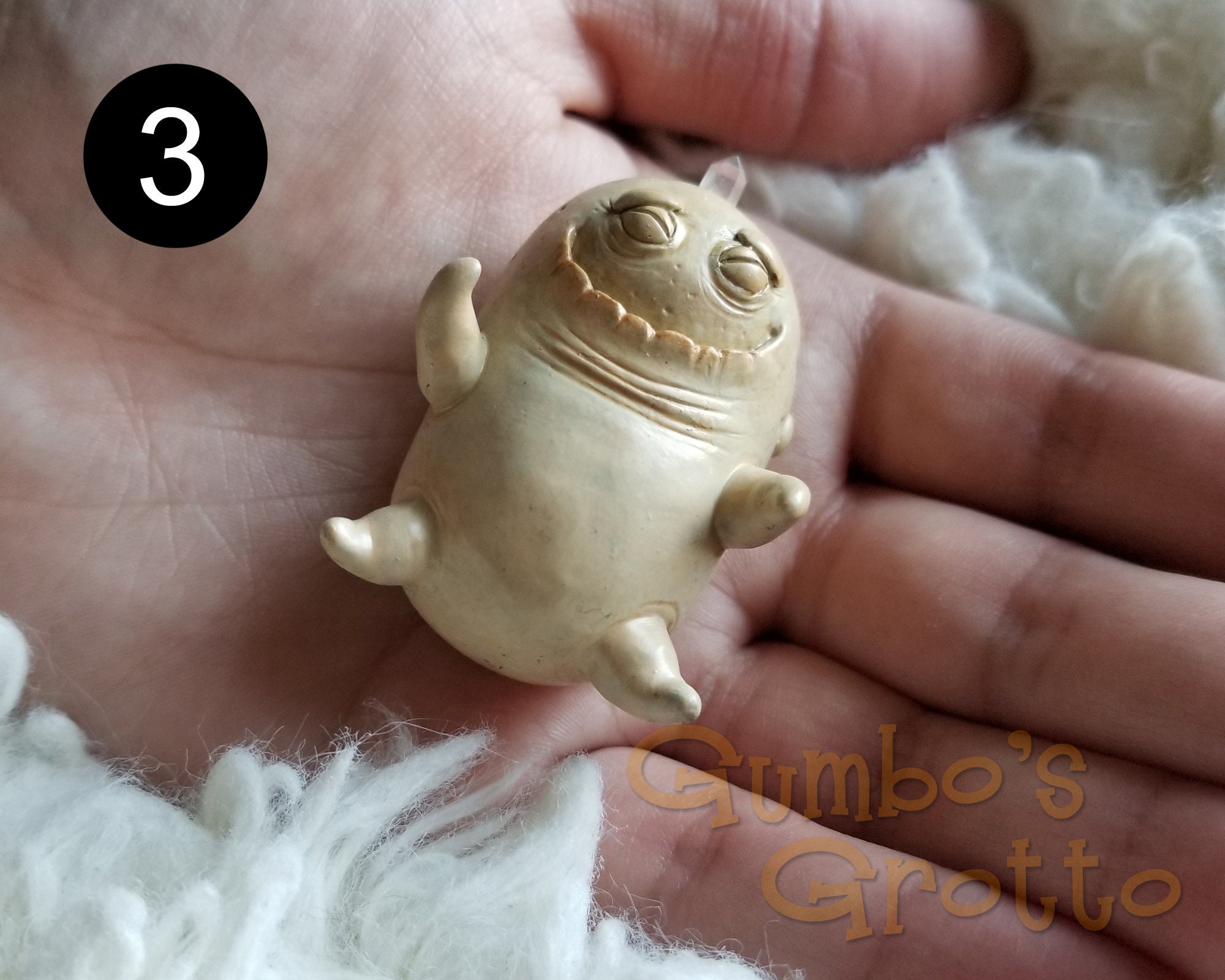Handmade Polymer Clay Rock Monster Figurine: Fantasy Creature Sculpture ...