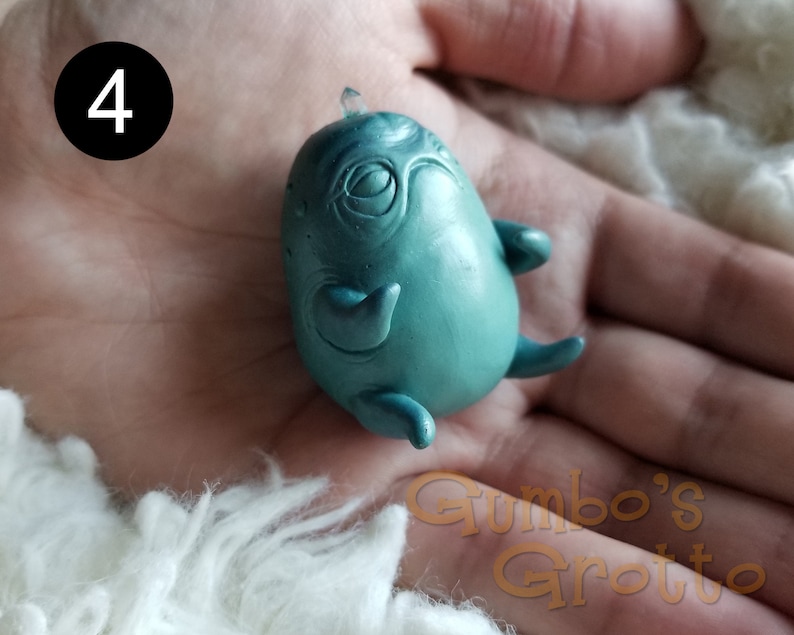 Handmade Polymer Clay Rock Monster Figurine: Fantasy Creature Sculpture ...