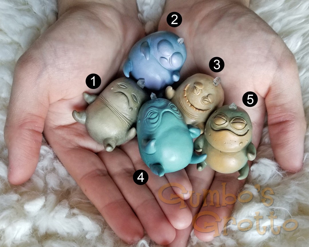 Handmade Polymer Clay Rock Monster Figurine: Fantasy Creature Sculpture ...