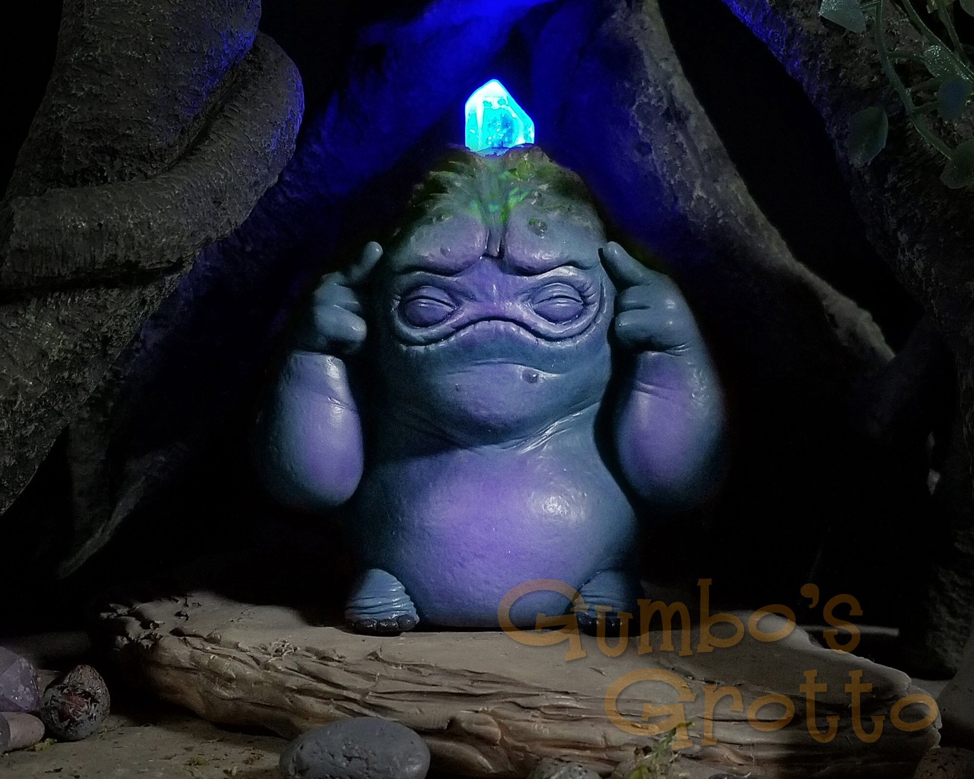 Meditation Rock Monster Magical Glowing Crystal Guardian | Etsy