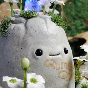 Flower Rock Monster Figurine: Handmade Polymer Clay Fantasy Creature - Etsy
