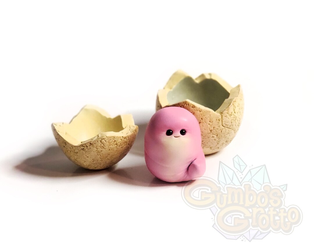 Grotto Worm Hatchling-with-egg Polymer Clay Fantasy Creature Creepy ...