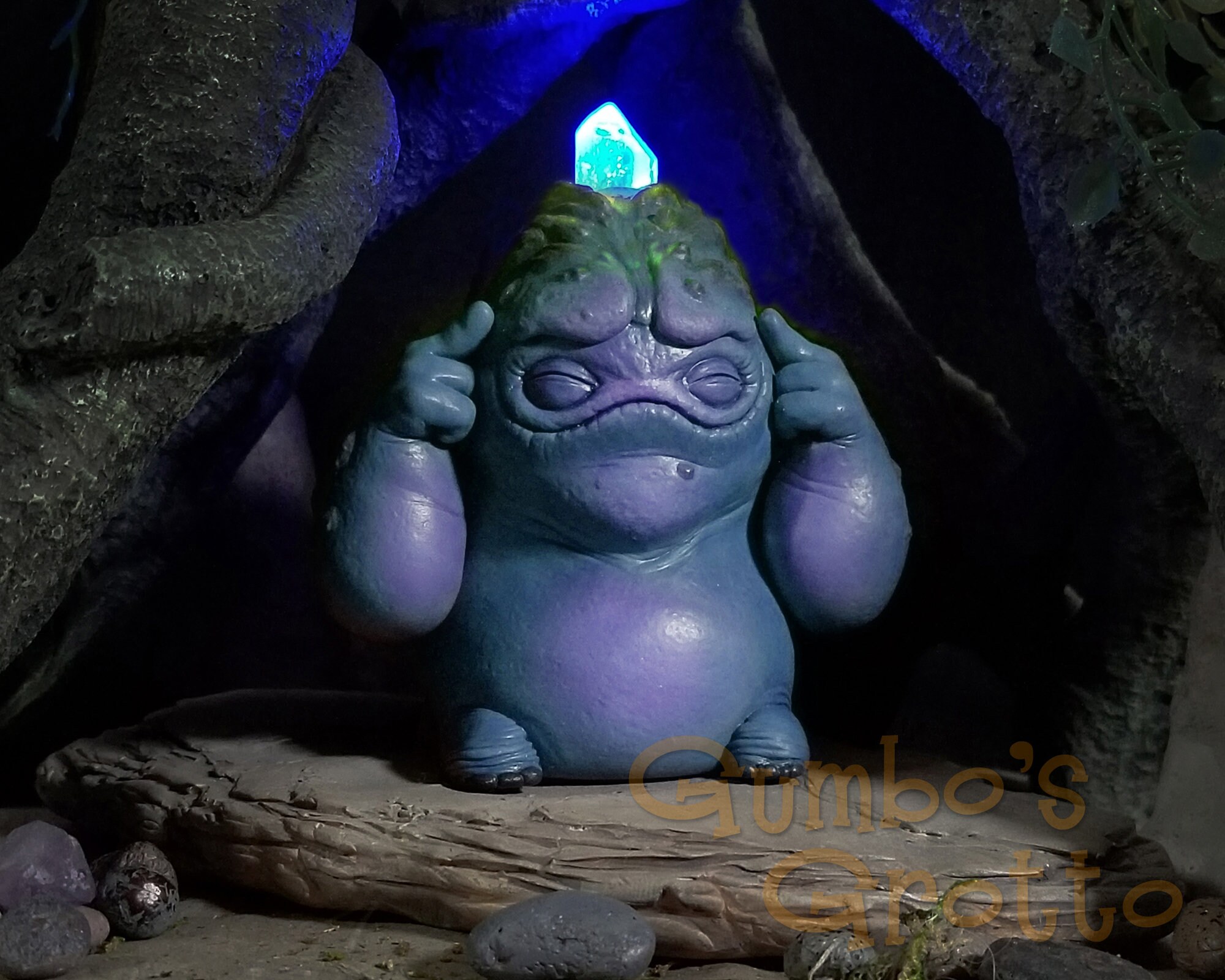 Meditation Rock Monster Magical Glowing Crystal Guardian | Etsy