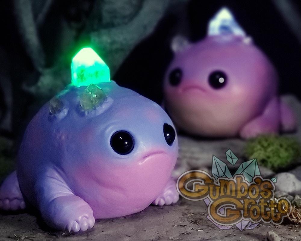 Scoosh Grotto Newt Figurine: Handmade Polymer Clay Fantasy Creature - Etsy