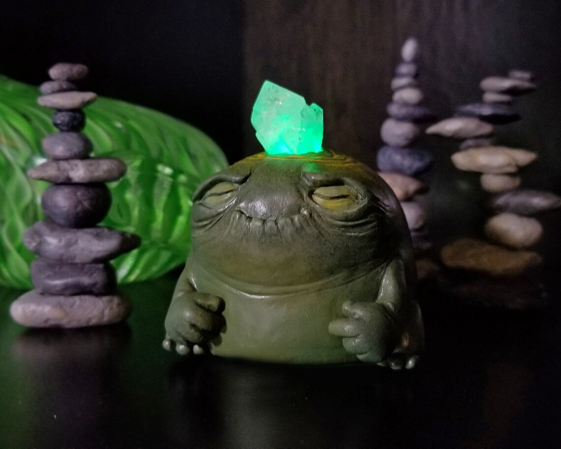 Cute Rock Monster Guardian Magical Glowing Crystal Polymer | Etsy
