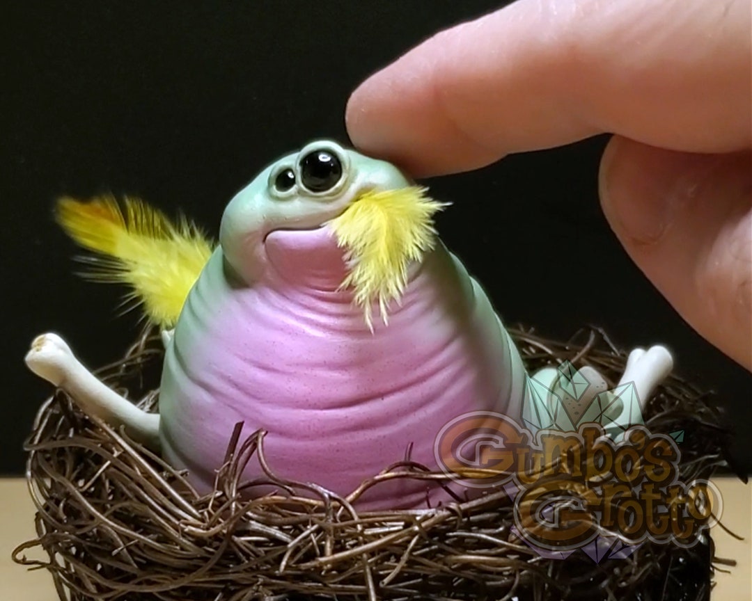 Handmade Polymer Clay Worm Figurine: Fantasy Forest Creature With Nest ...
