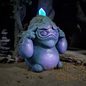 Meditation Rock Monster Magical Glowing Crystal Guardian Polymer Clay ...
