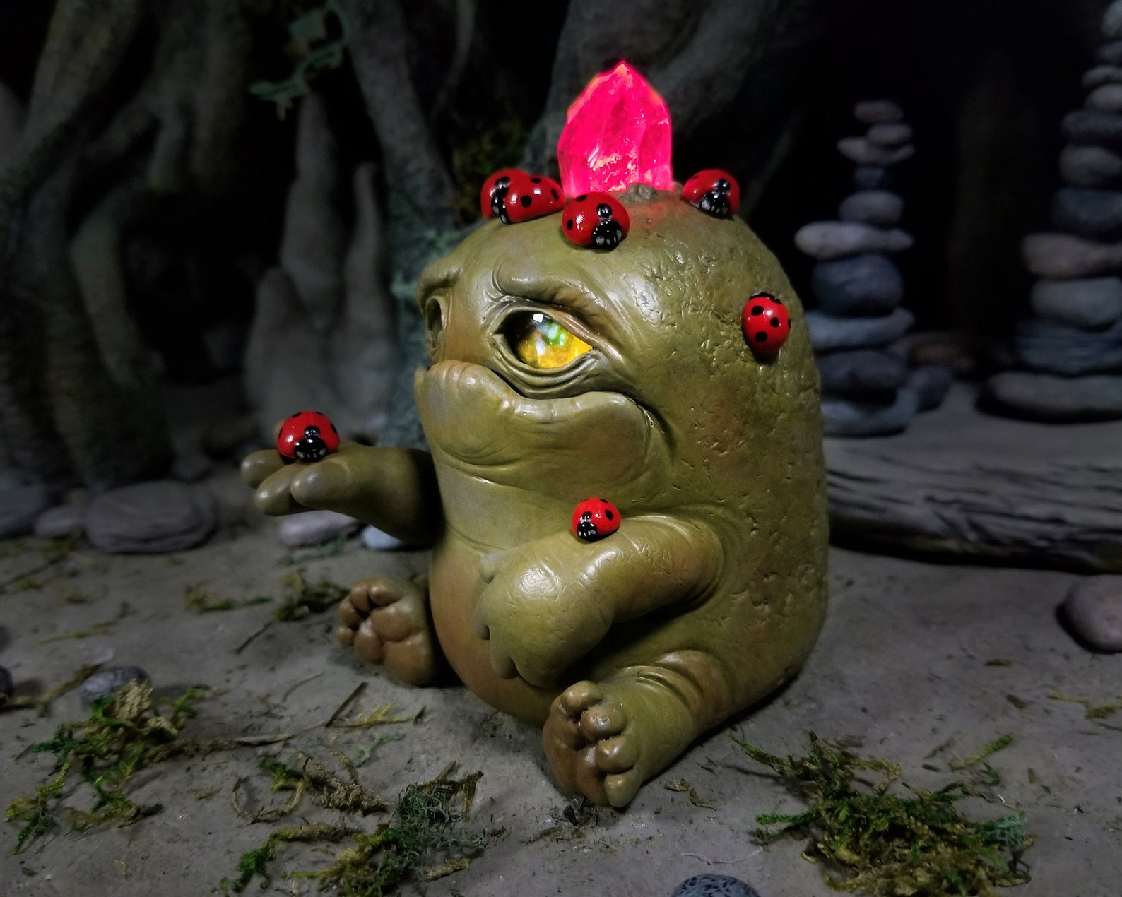 Ladybug Spirit Guardian Glowing Magical Crystal Polymer Clay - Etsy