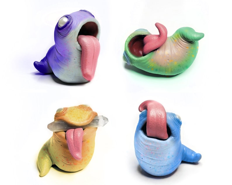 Cute Baby Grotto Worm Polymer Clay Fantasy Creature Magical | Etsy