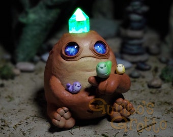 Cute Rock Monster Guardian Magical Glowing Crystal Polymer - Etsy