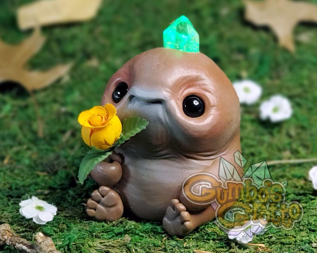 Handmade Rock Monster Figurine: Fantasy Forest Creature With Quartz ...