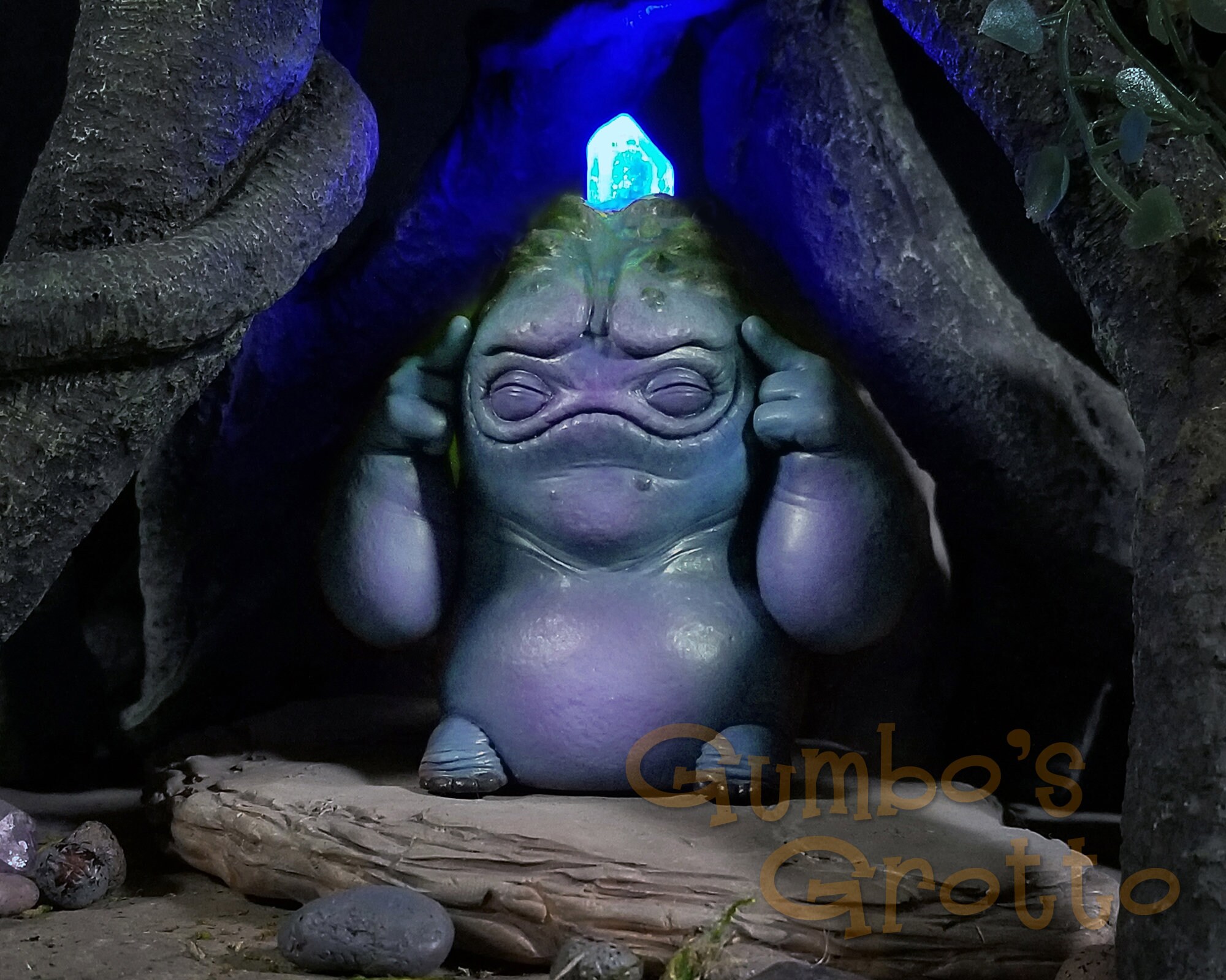 Meditation Rock Monster Magical Glowing Crystal Guardian | Etsy