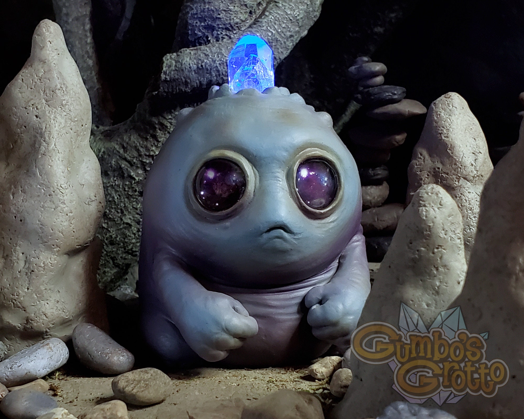 Celestial Rock Monster Figurine: Handmade Polymer Clay Fantasy Creature ...